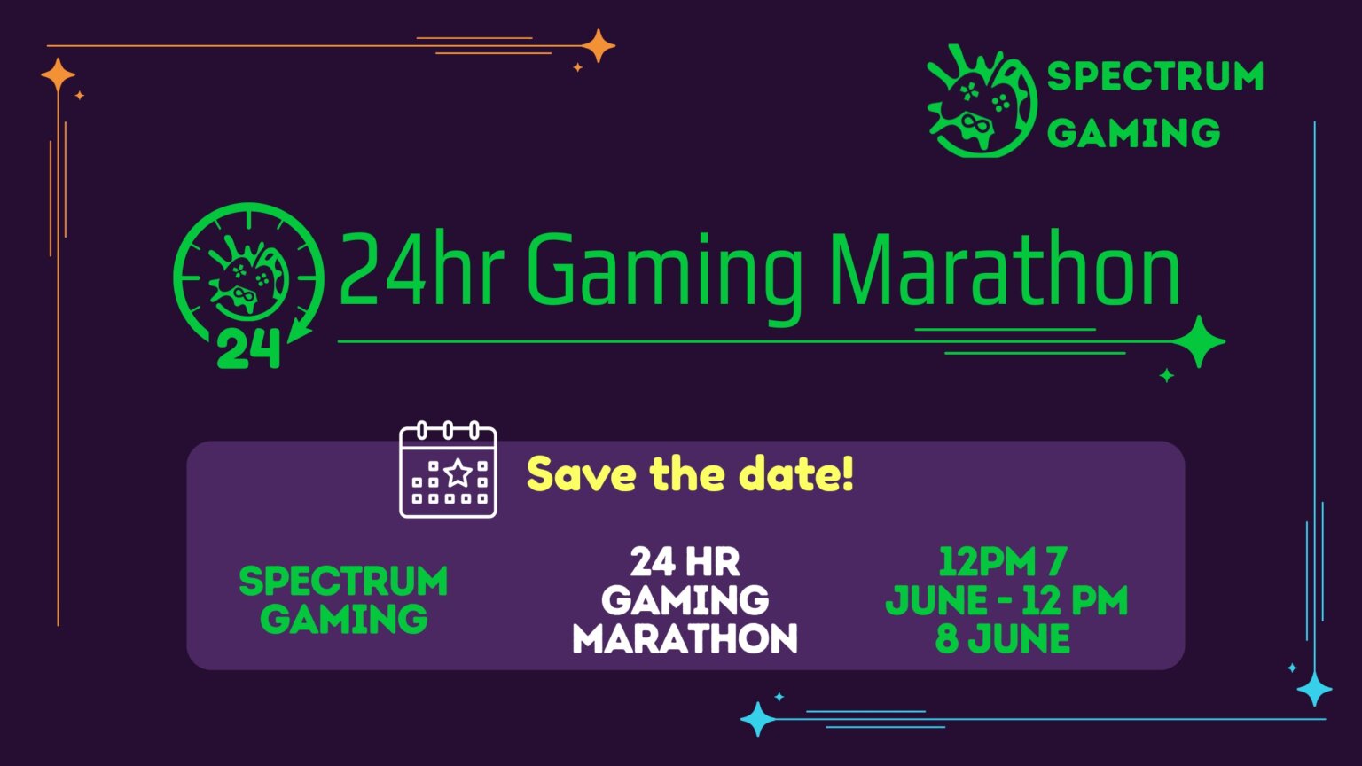 SAVE THE DATE: Spectrum Gaming's 24-Hour Gaming Marathon fundraiser for ...